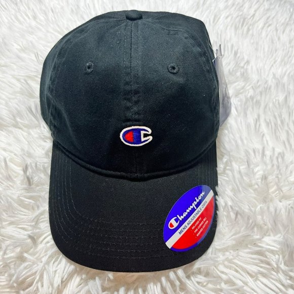 Champion | Accessories | New Champion Black Baseball Hat Cap White Logo ...